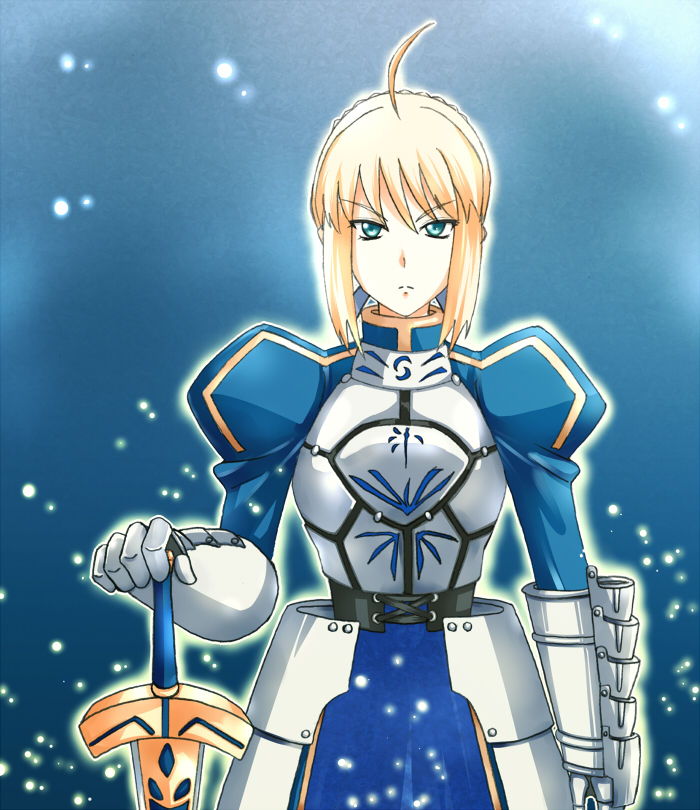 Safebooru - ahoge aoyama sou armor armored dress blonde hair blue eyes ...