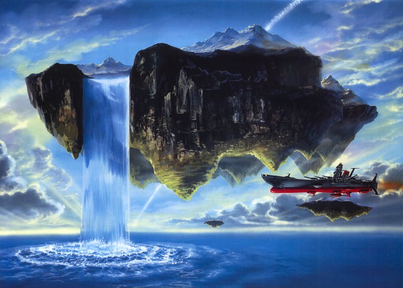 Safebooru - 80s aquarius battleship cloud clouds epic falls final ...