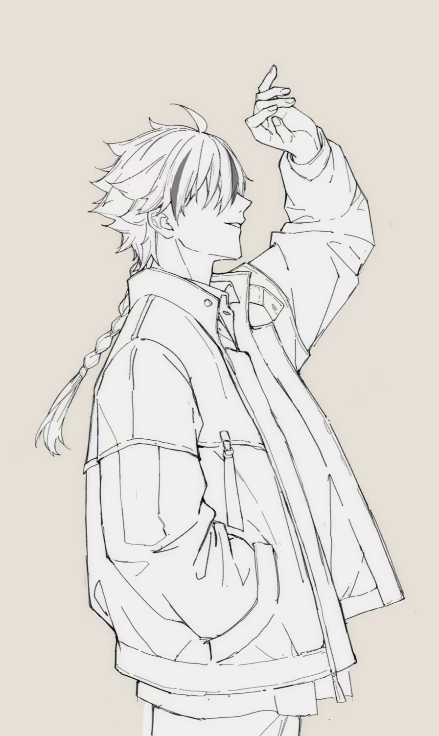 Safebooru - 1boy ahoge braid braided ponytail chinese commentary ...