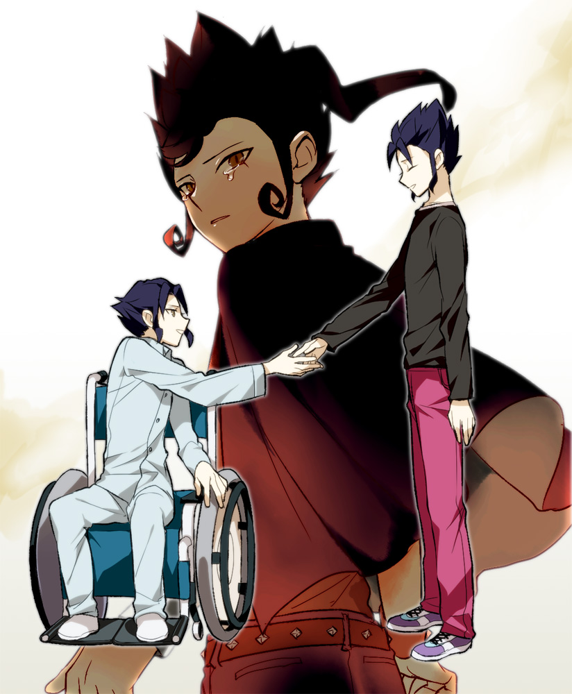 Safebooru - 2boys blue hair brothers closed eyes crying crying with ...