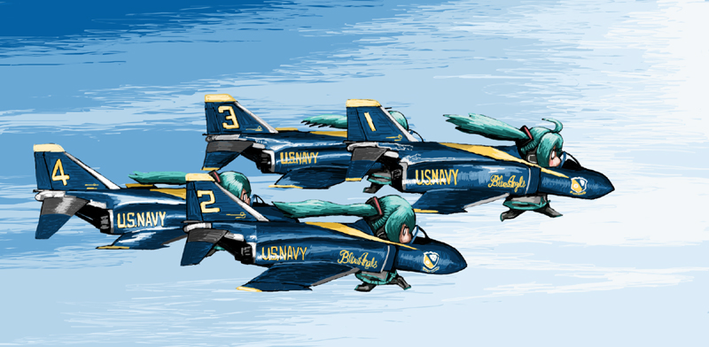 Safebooru - airplane blue angels f-4 phantom ii fighter jet flying ...