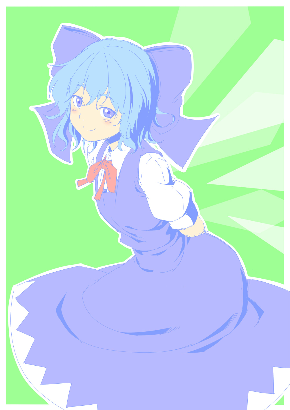 Safebooru - 1girl blue eyes blue hair blush bow cirno dress hair bow highres ice ice wings ...