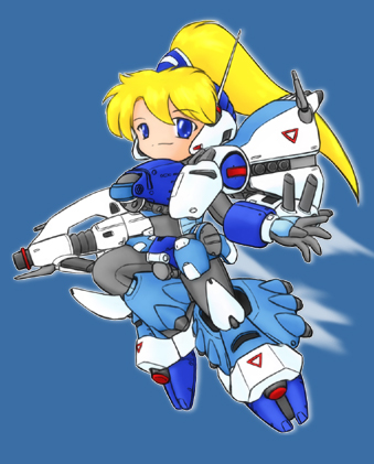 Safebooru - 1girl afterburner antennae battletech blonde hair blue ...