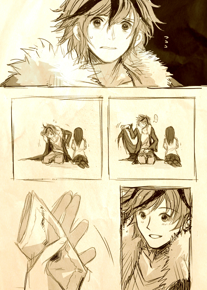 Safebooru - 1girl chris4708 closed eyes coat comic eve (ib) eyes closed ...