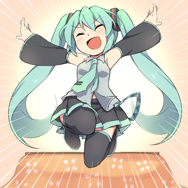 Safebooru - aqua hair bare shoulders detached sleeves hatsune miku ...