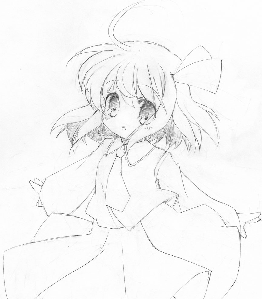 Safebooru - looking at viewer monochrome no nose rumia short hair solo ...