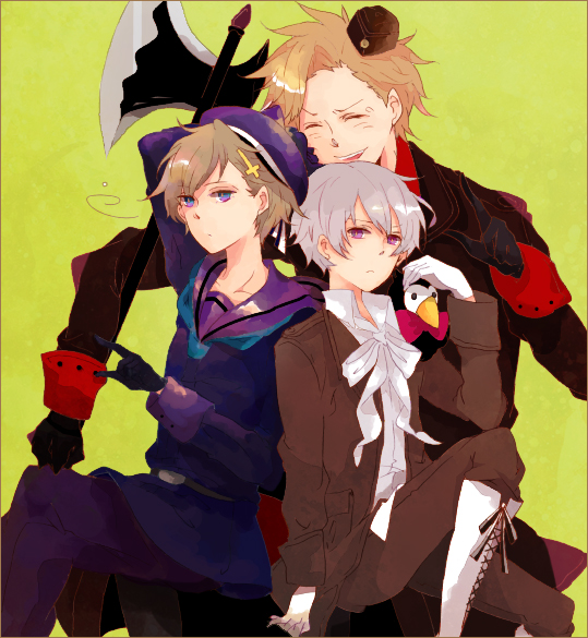 Safebooru - ahoge axe axis powers hetalia bird bird on shoulder blonde hair blue eyes boots bow ...