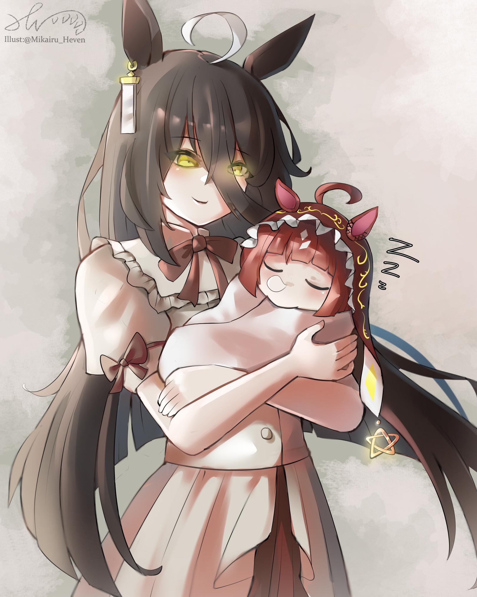 Safebooru - 1girl aged down ahoge black hair bow child closed eyes ...