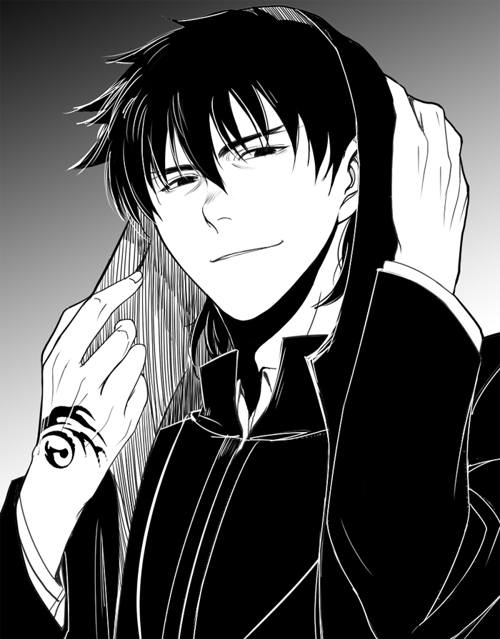 Safebooru - command spell fate/zero fate (series) greyscale hood ...