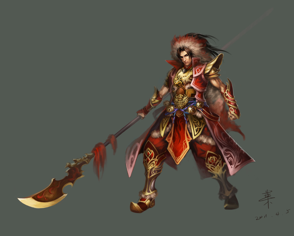 Safebooru - armor black hair chinese clothes gauntlets geminibluedream ...