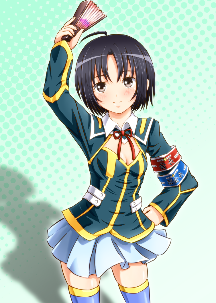 Safebooru - ahoge armband black eyes black hair cosplay diesel-turbo ...