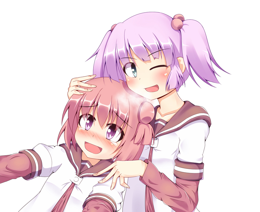 Safebooru - akarin denka akaza akari blue eyes multiple girls pink hair ...