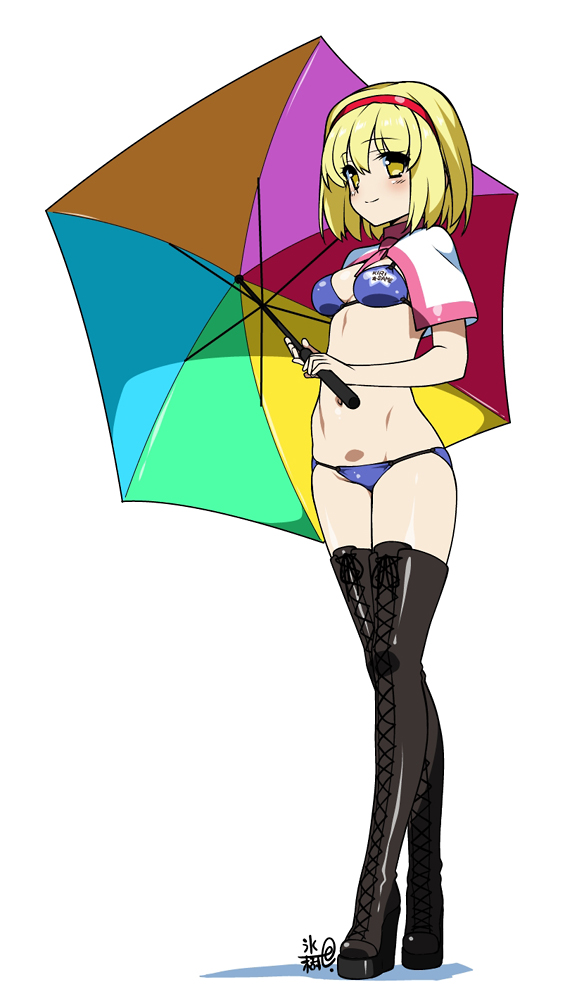 Safebooru - adapted costume alice margatroid alternate costume bikini blonde hair blue bikini ...