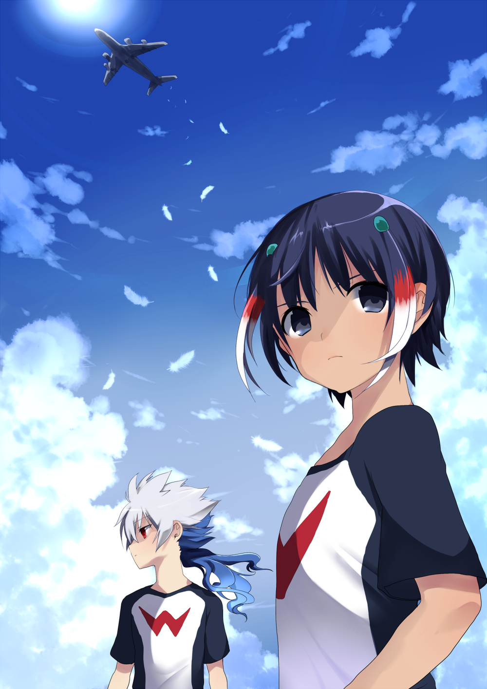 Safebooru - airplane cloud clouds feathers hakuryuu (inazuma eleven ...