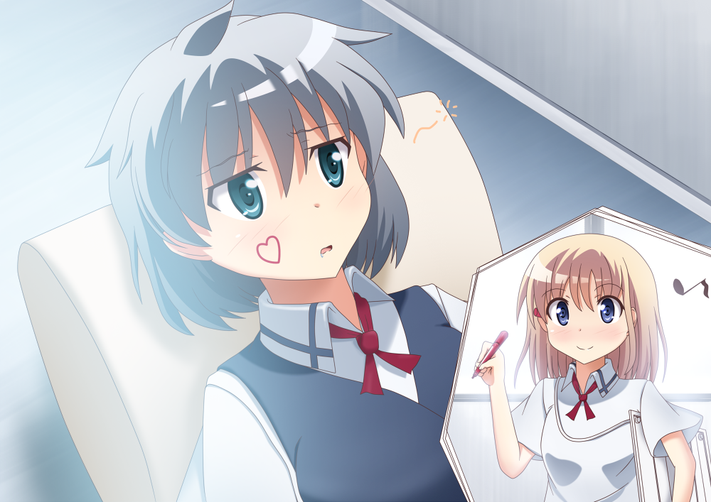 Safebooru - aislinn wishart blonde hair blue eyes blush face writing ...