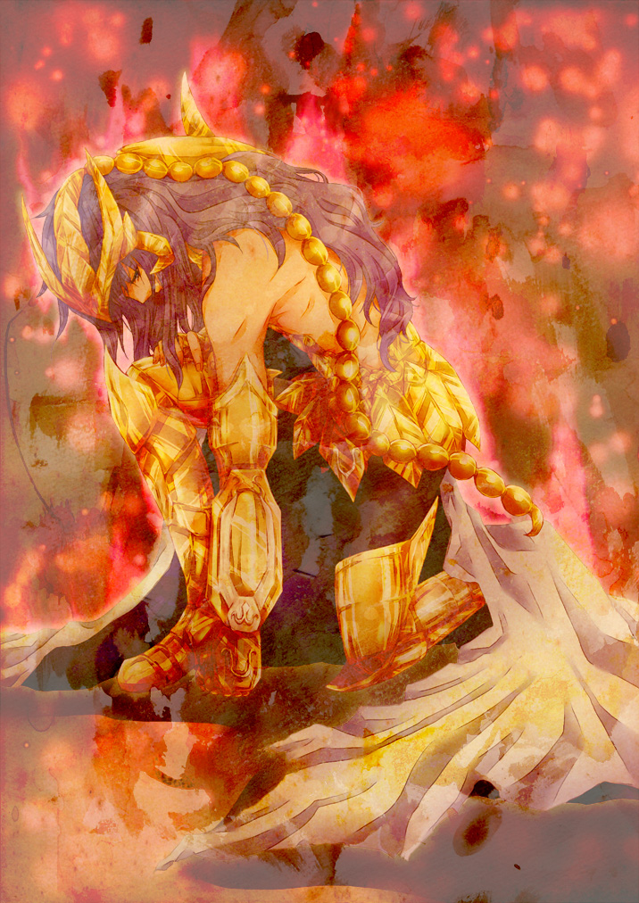 Safebooru - 1boy armor blood cape full armor long hair male purple hair ...