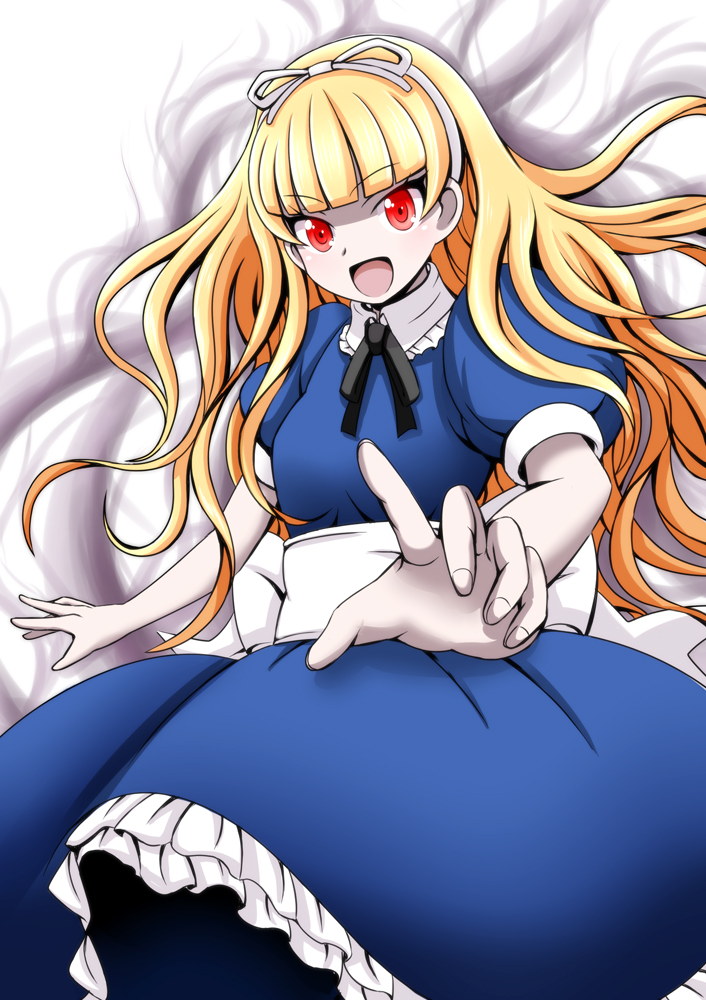 Safebooru - alice (megami tensei) aura blonde hair blue dress dress hairband jean-louis (yuasa ...