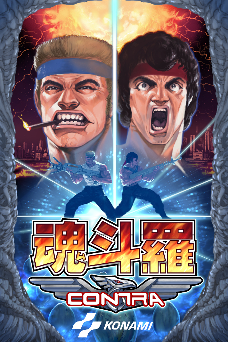 Safebooru - 80s :o alien beam bill rizer black hair blonde hair brown ...