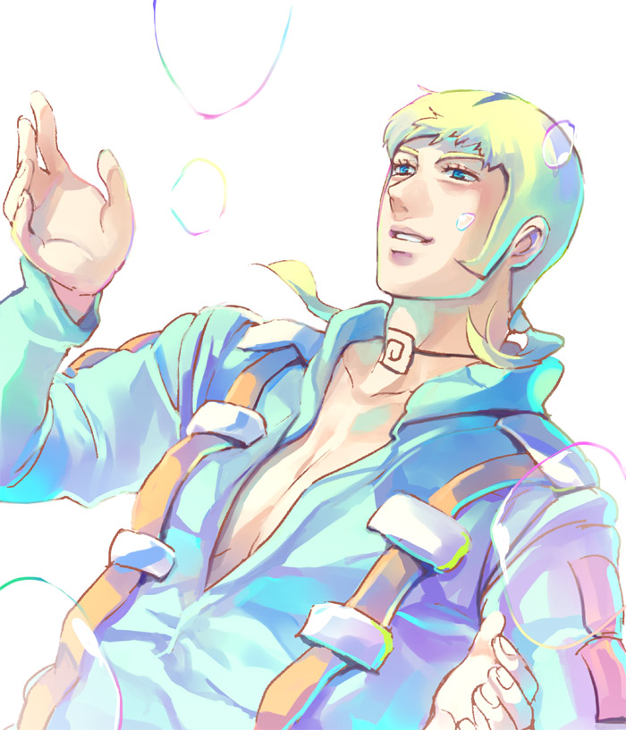 Safebooru - 1boy blonde hair blue eyes bubble donatello versace ffc ...