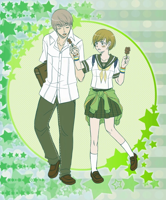 Safebooru - 1girl ayachu bag bookbag brown eyes brown hair closed eyes eating eyes closed food ...