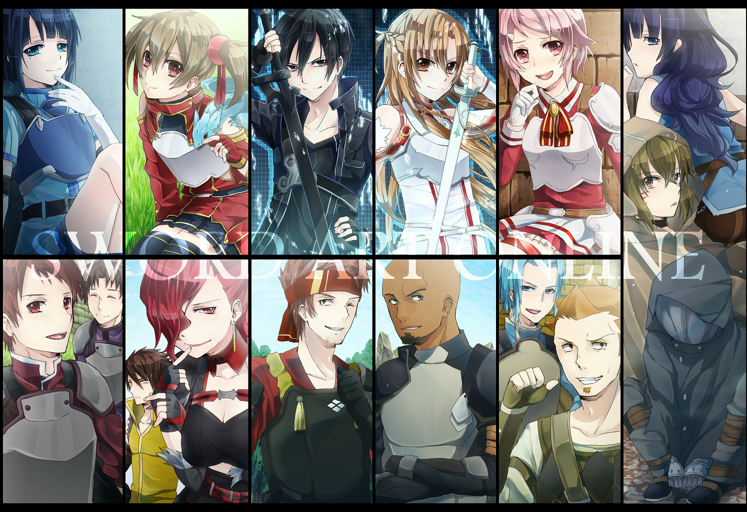 Safebooru - 6+boys 6+girls agil argo (sao) argo the rat asuna (sao ...