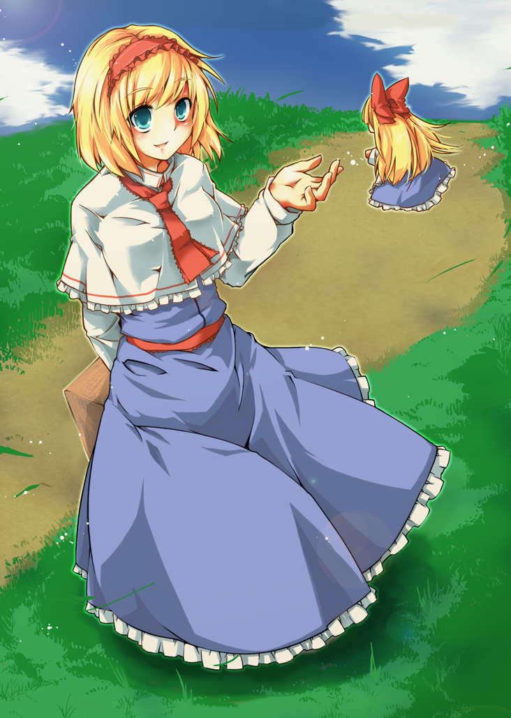 Safebooru - alice margatroid blonde hair blue eyes bow capelet hair bow hairband harii harry ...