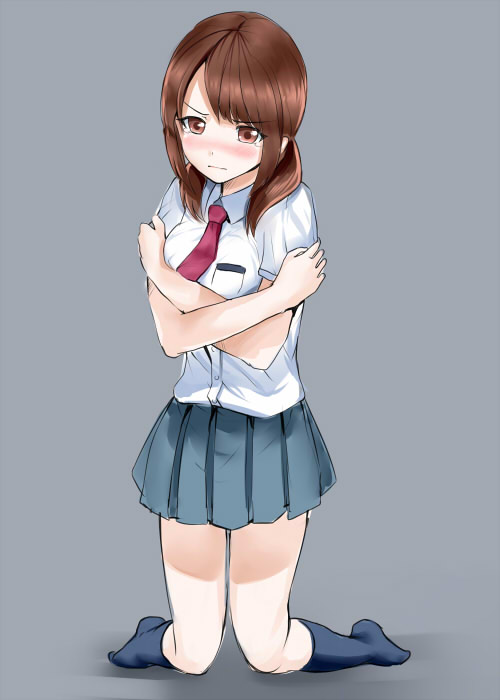 Safebooru Arudehido Bad Id Black Legwear Blush Brown Eyes Brown Hair 3401