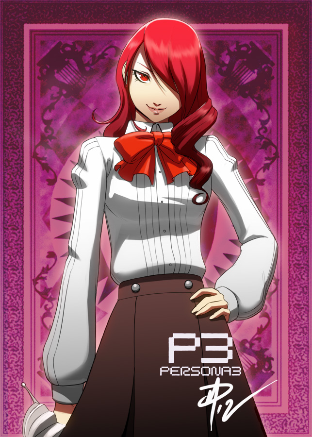 Safebooru - hair over one eye hand on hip kirijou mitsuru lips long ...