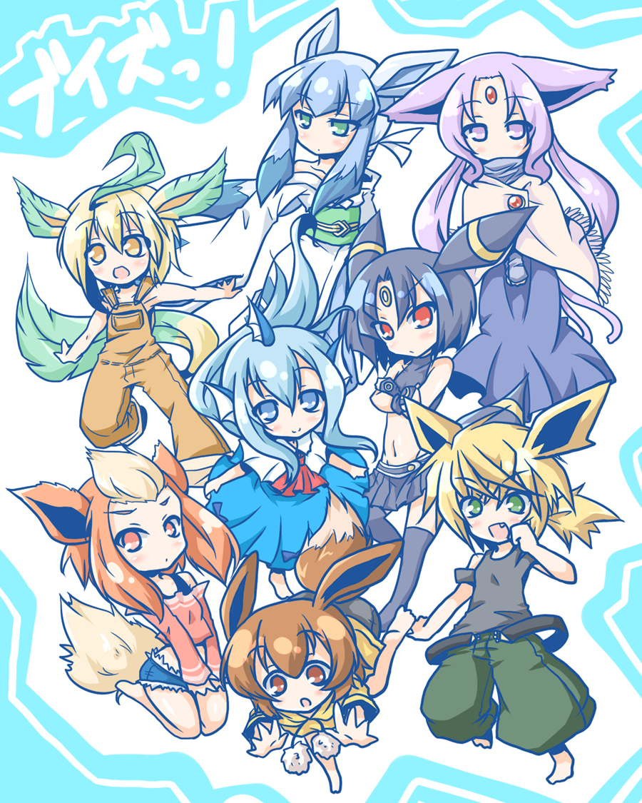 Safebooru - animal ears black hair blonde hair blue eyes blue hair ...