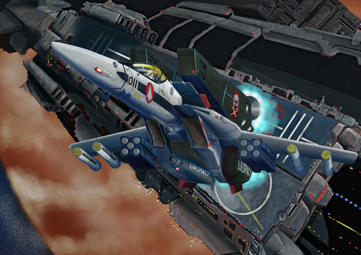 Safebooru - armd armor choujikuu yousai macross cockpit gunpod helmet i ...