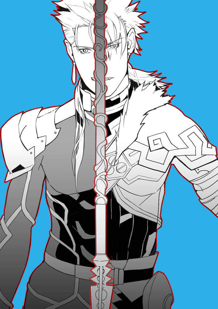Safebooru - armor blue background dual persona fate/prototype fate/stay ...