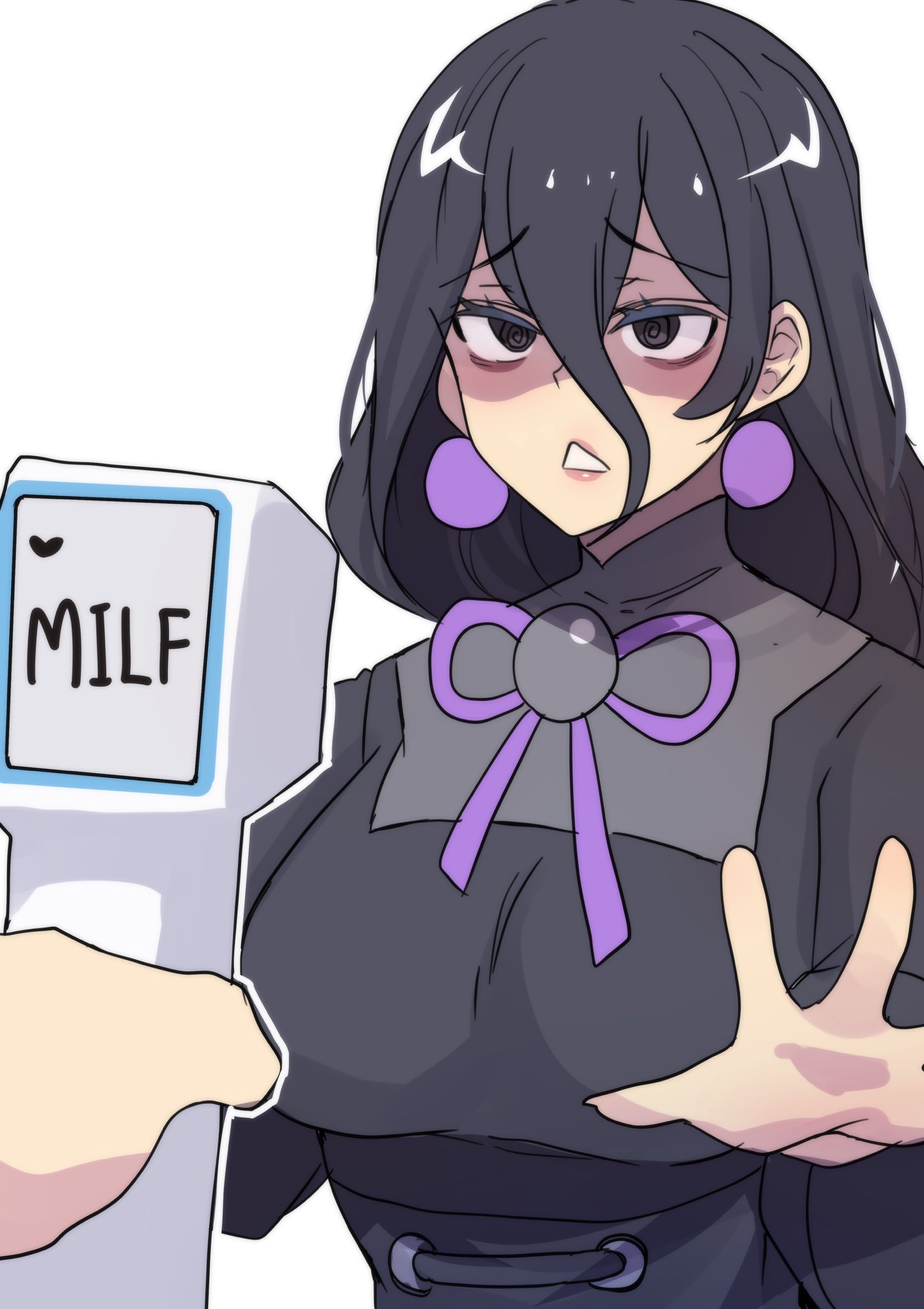 Safebooru - 1girl @ @ bags under eyes black hair hex maniac (pokemon) highres hinghoi long hair ...