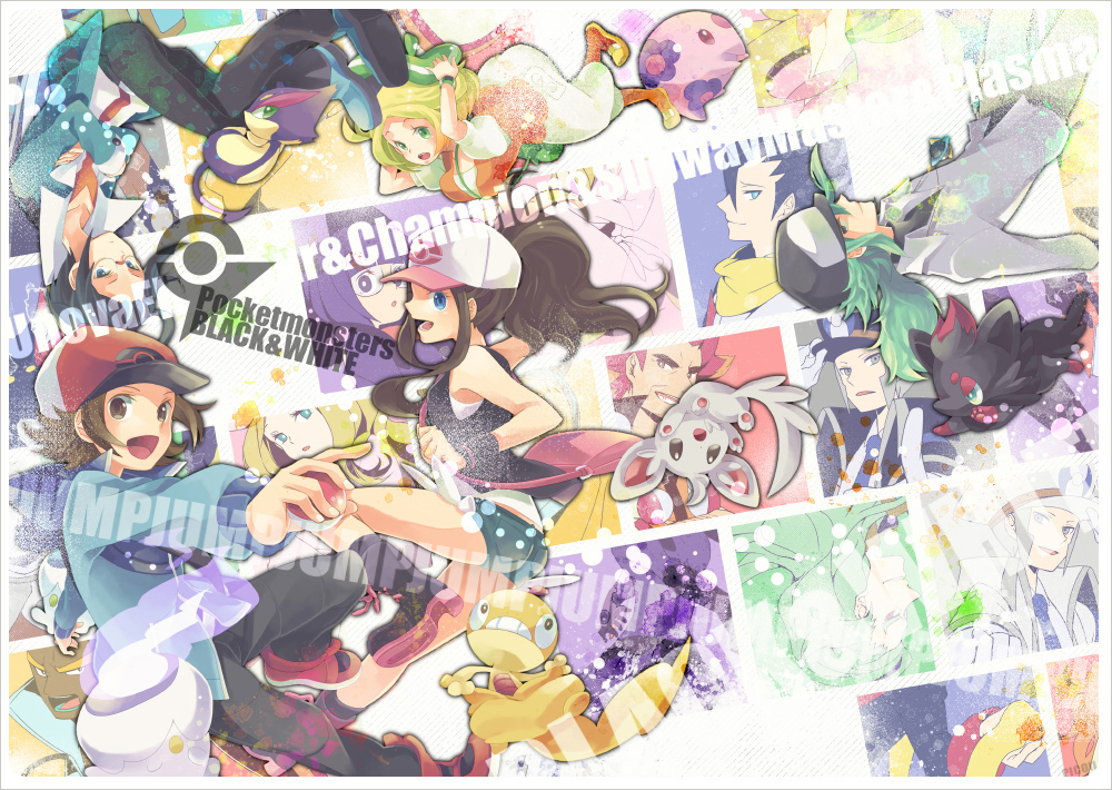 Safebooru - 4girls 6+boys adeku (pokemon) azurebloom bag bare legs ...