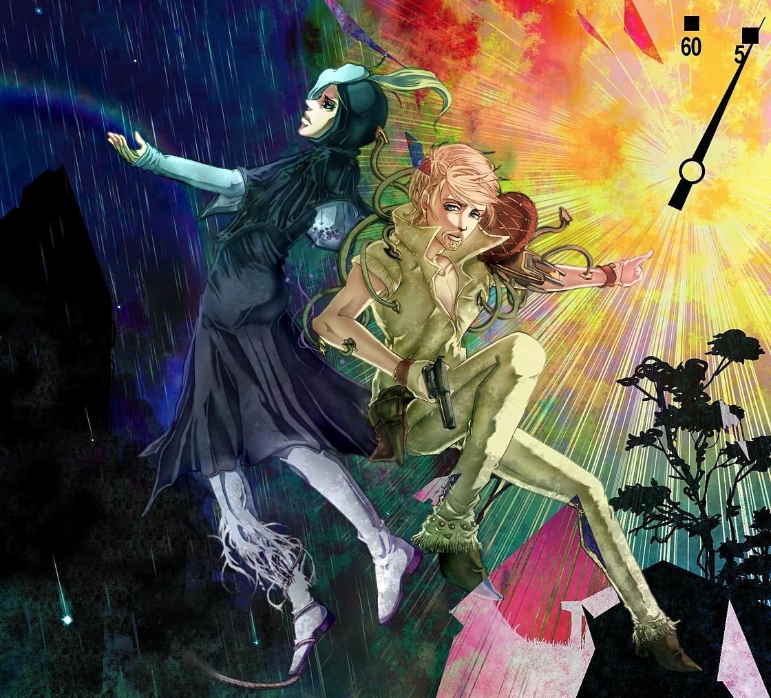 Safebooru - 2boys beard blackmore catch the rainbow clock facial hair ...