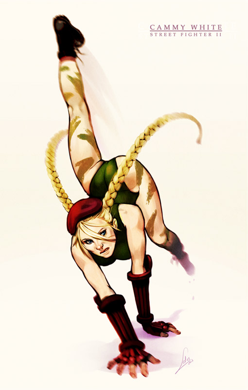 Safebooru - ass beret blonde hair blue eyes boots cammy white fingerless gloves gloves handstand ...