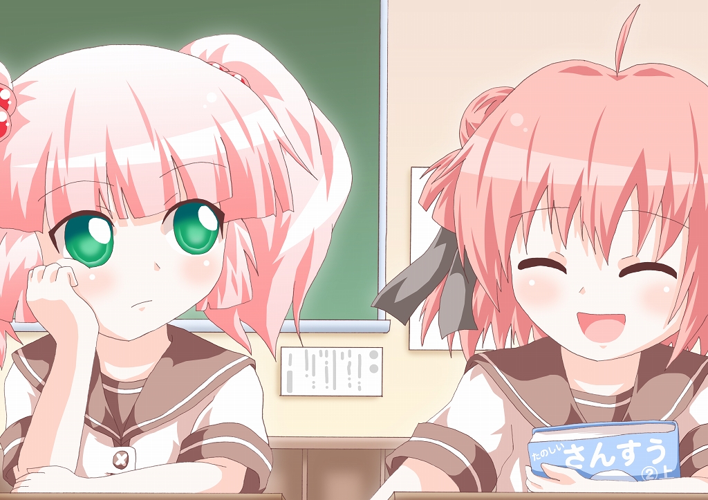 Safebooru - ^ ^ ahoge akaza akari aqua eyes blush book closed eyes double bun hair bobbles hair ...