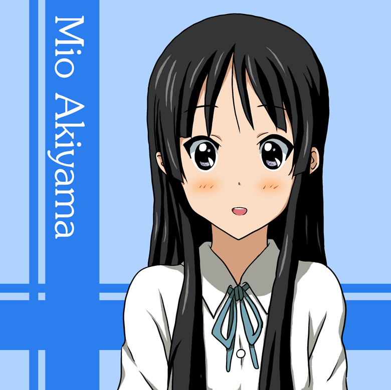 Safebooru - 1girl akiyama mio alternate hairstyle black eyes black hair blush face hime cut k-on ...