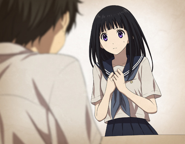 Safebooru - chitanda eru from behind hyouka long hair oreki houtarou ...