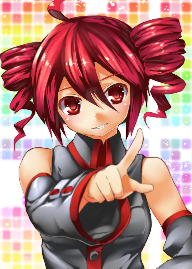 Safebooru - bare shoulders detached sleeves drill hair grin kasane teto ...