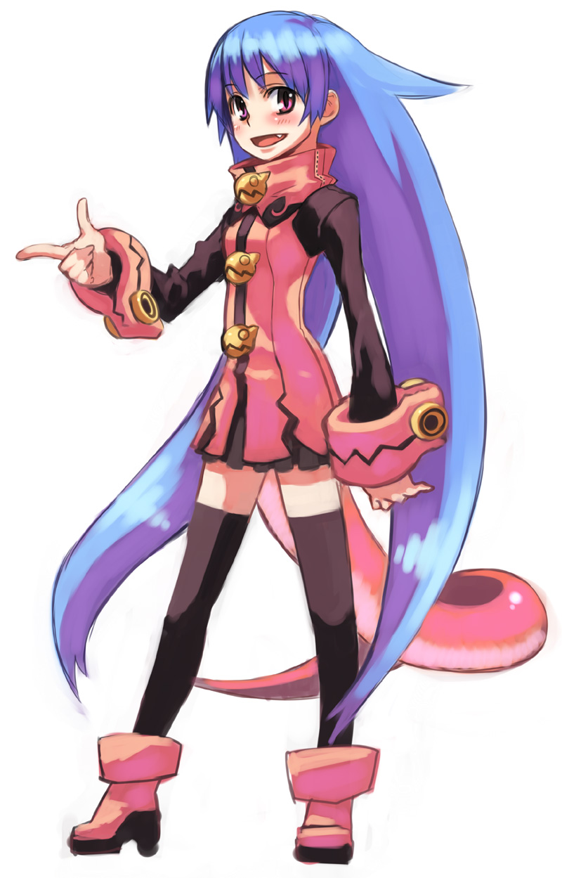 Safebooru - blush boots dragon tail fang highres long hair monster girl ...