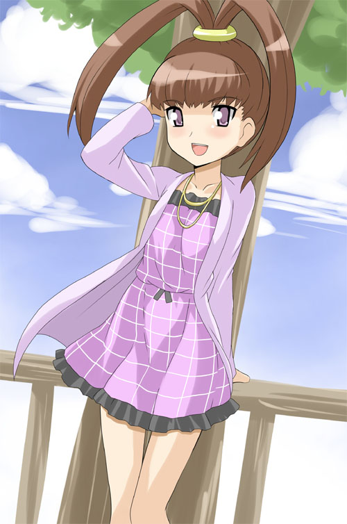 Safebooru - amano nene blush brown hair chicago-x cloud clouds digimon ...