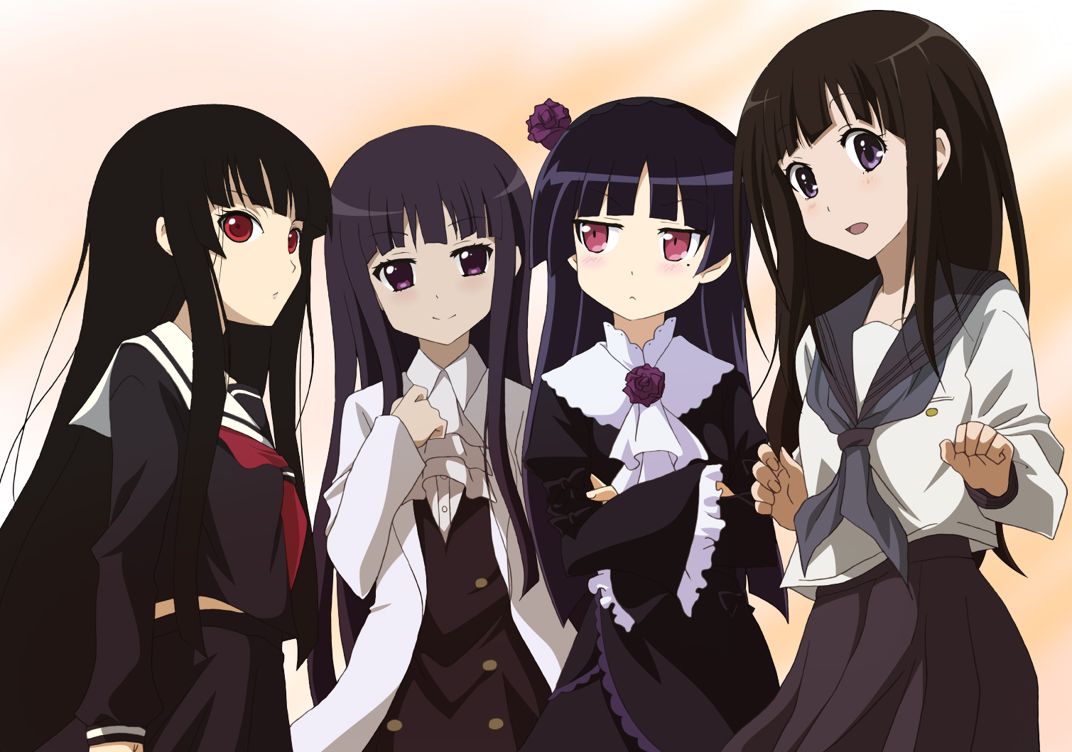 Safebooru - 4girls a-1 pictures akuto ascii media works black hair ...