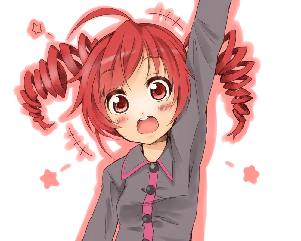 Safebooru - ahoge arm up blush bust drill hair kasane teto metaphor ...
