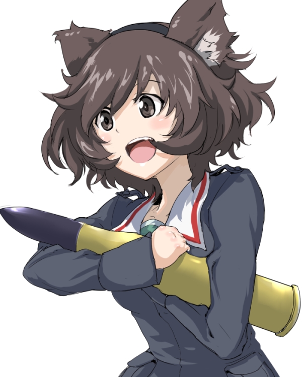 Safebooru - akiyama yukari animal ears blush brown eyes brown hair colmack girls und panzer ...