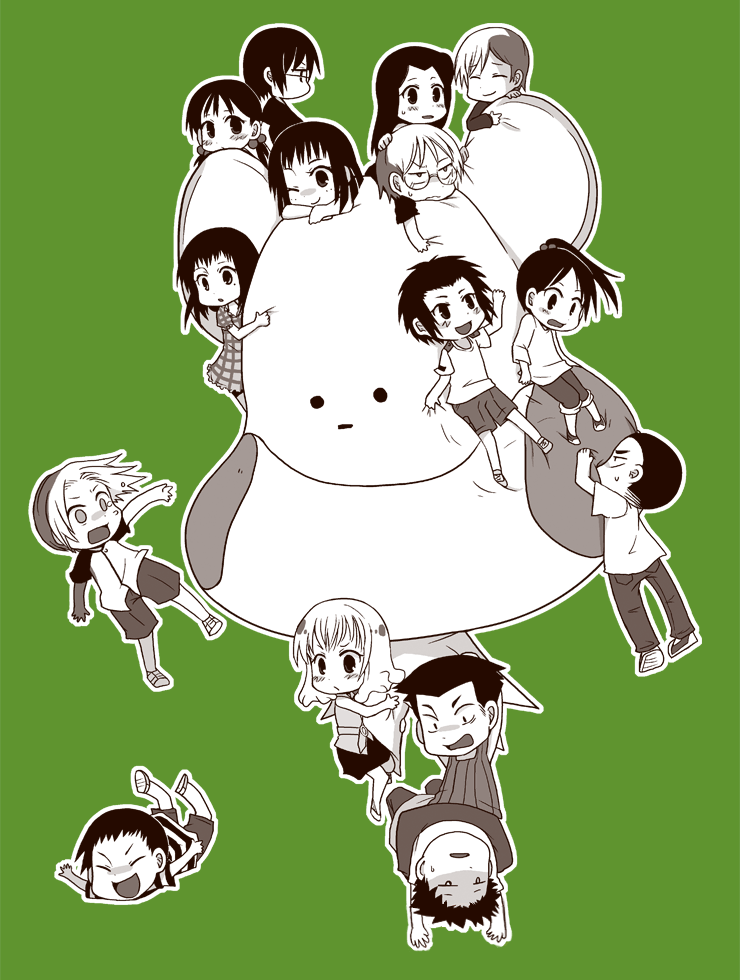 Safebooru - bokurano chibi coemushi everyone honda chizuru kako isao ...