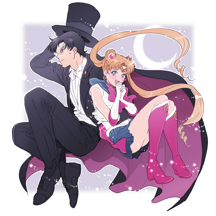 Safebooru - 1girl bishoujo senshi sailor moon black hair blonde hair blue eyes blush boots bow ...