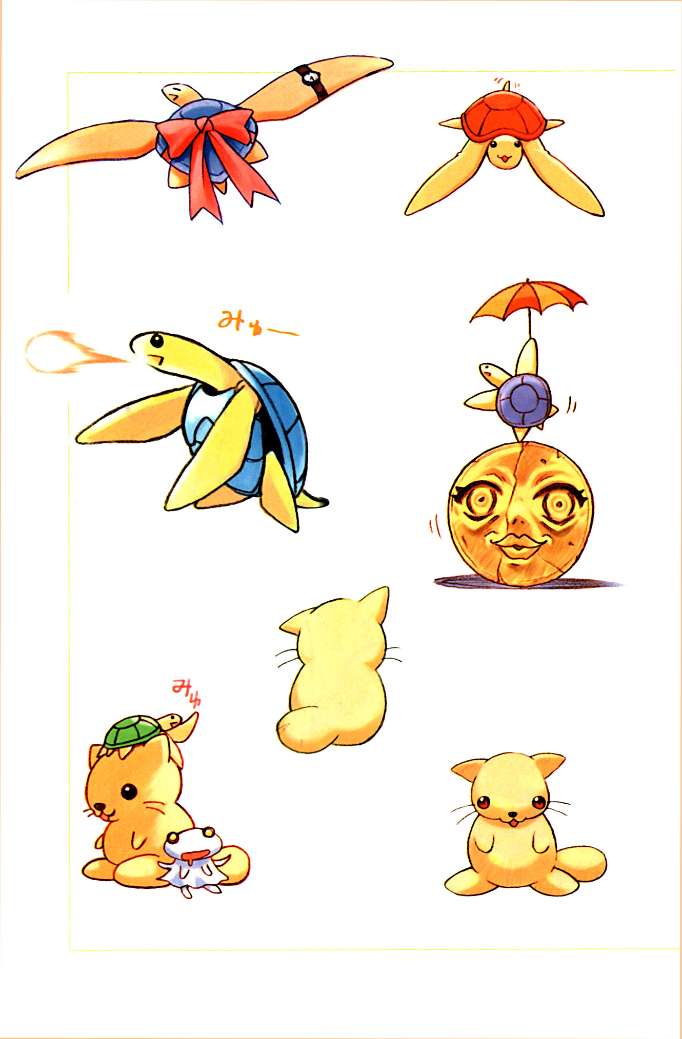 Safebooru - animal on head artbook balancing bow doll fireball highres ...