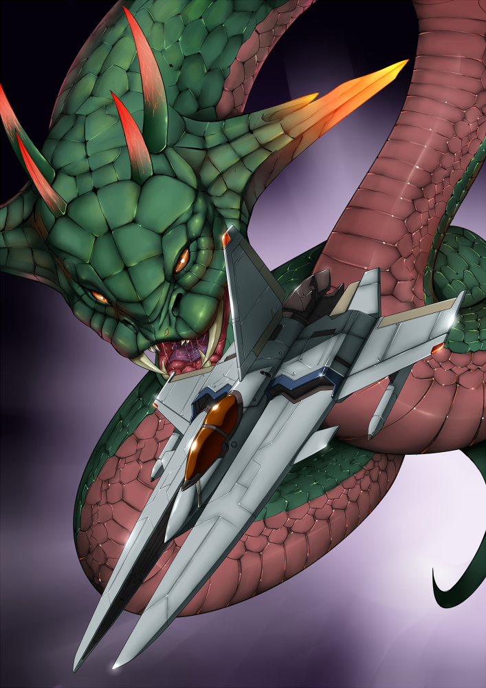 Safebooru - giant snake gradius konami salamander (game) ship snake vic ...