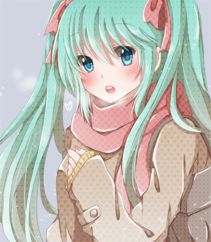 Safebooru - aqua hair bag blue eyes blush breath hatsune miku hiro ...