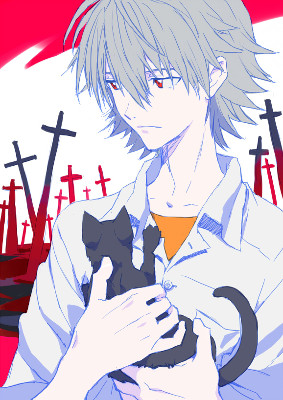 Safebooru - black cat cat chocolate sable cross nagisa kaworu neon ...